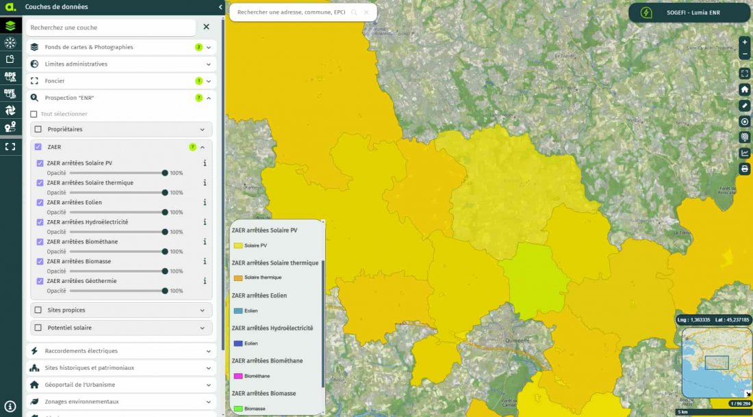 Zoom sur la donnée ZAER - Lumia